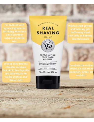 Real Shaving Rejuvenating Face Wash And Scrub 100ML - FIHAJ LTD